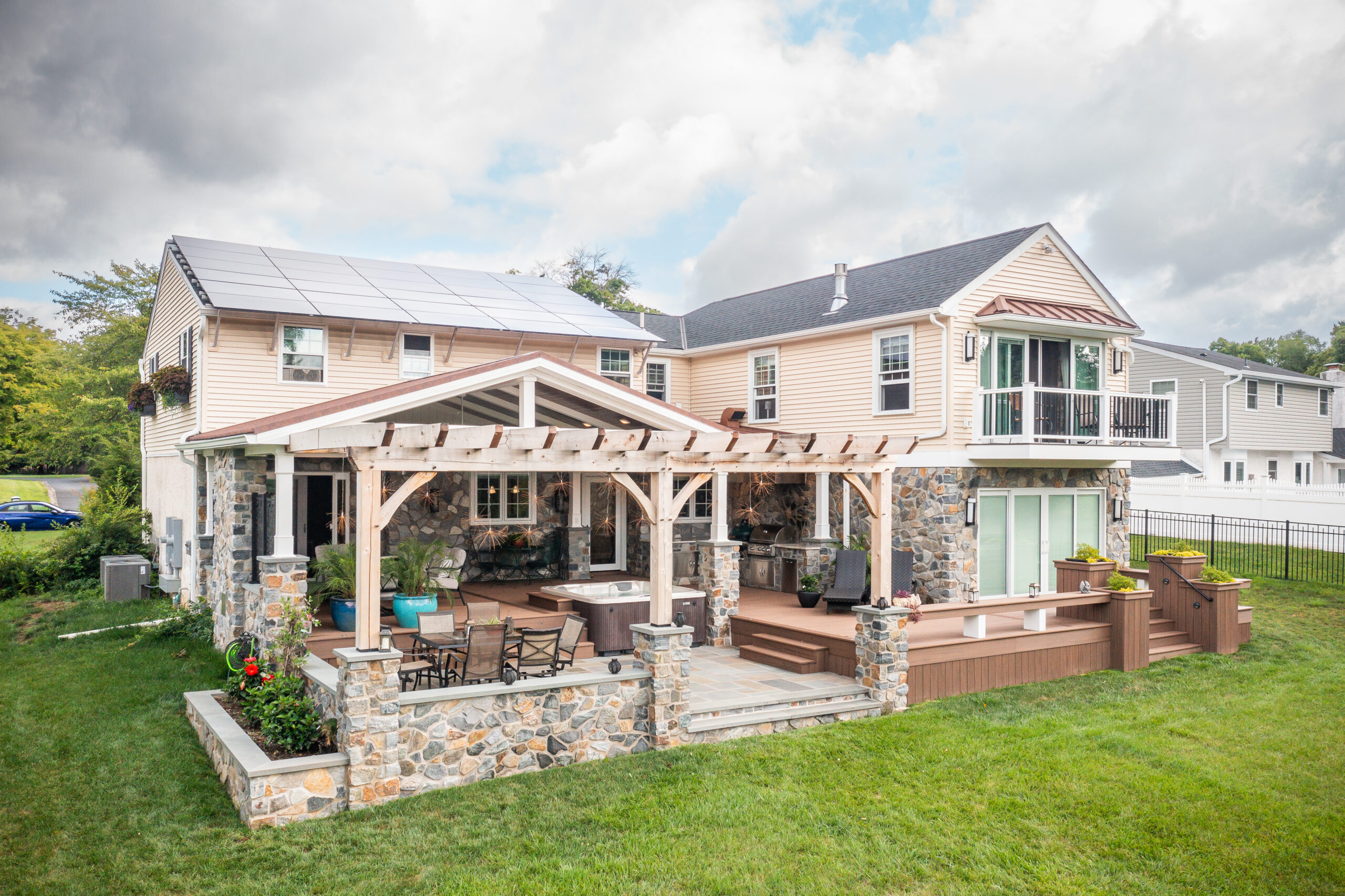 Covered Bi-Level Deck and Patio in Eagleville, PA - Stump's Decks & Porches